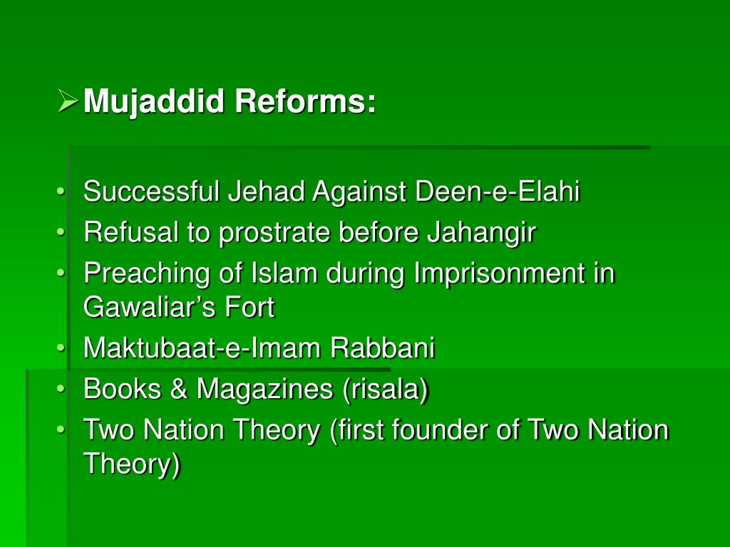 PPT - Reformative Movements: Sheikh Ahmed Sirhindi (1564 to 1624 ...