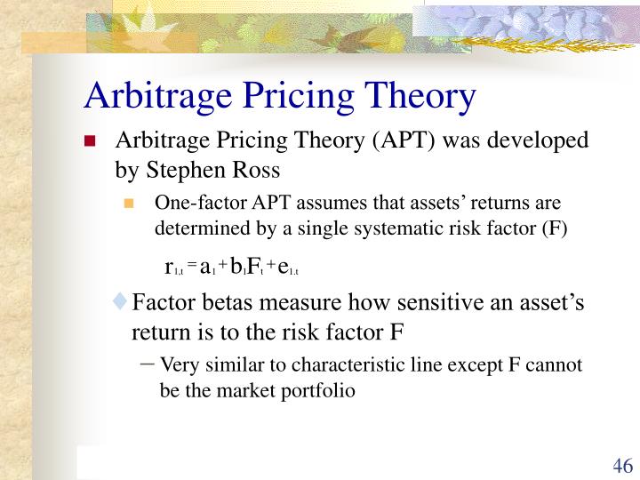 PPT - Capital Asset-Pricing Model (CAPM) and Arbitrage Pricing Theory ...