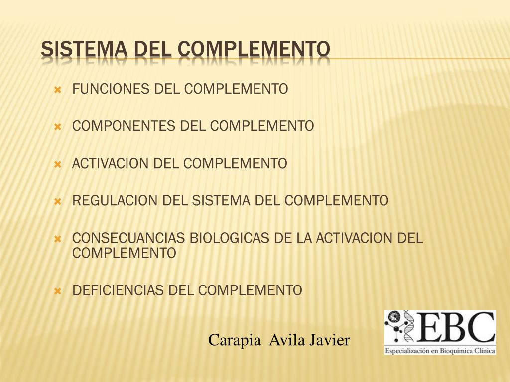 PPT - SISTEMA DEL COMPLEMENTO PowerPoint Presentation, free download ... PPT - SISTEMA DEL COMPLEMENTO PowerPoint Presentation, free download ...