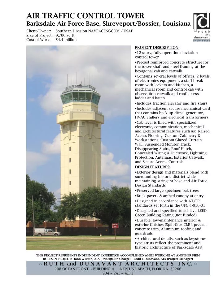 PPT - PROJECT DESCRIPTION: 12-story, fully operational aviation control ...