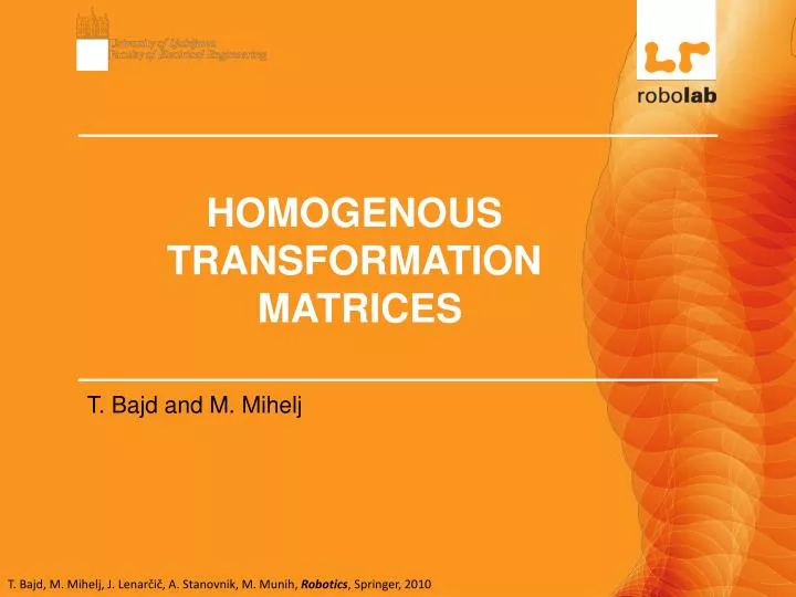 PPT - HOMOGENOUS TRANSFORMATION MATRICES PowerPoint Presentation, free ...