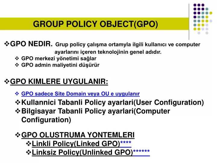 PPT - GROUP POLICY OBJECT(GPO) PowerPoint Presentation, free download ...
