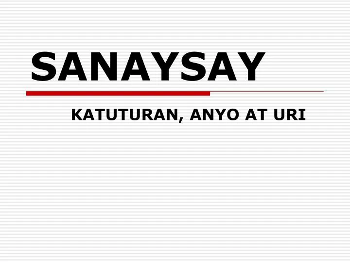 PPT - SANAYSAY PowerPoint Presentation, free download - ID:3822373