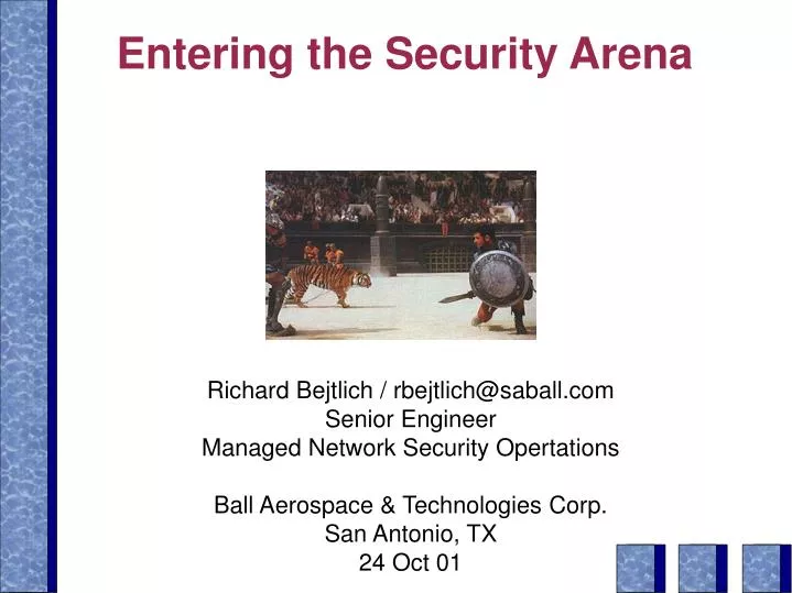 PPT - Entering the Security Arena PowerPoint Presentation, free ...