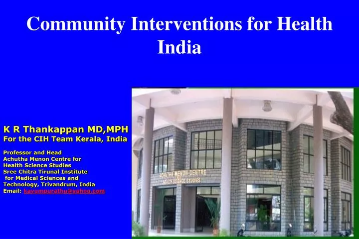 PPT - Community Interventions for Health India PowerPoint Presentation ...