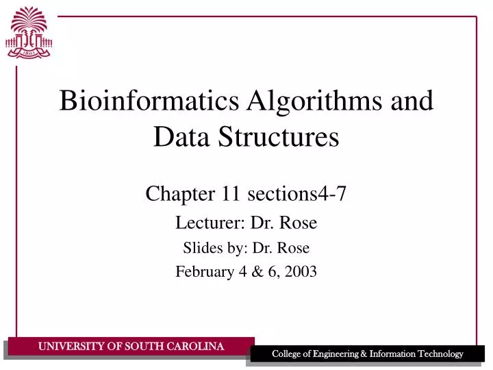 PPT - Bioinformatics Algorithms and Data Structures PowerPoint ...