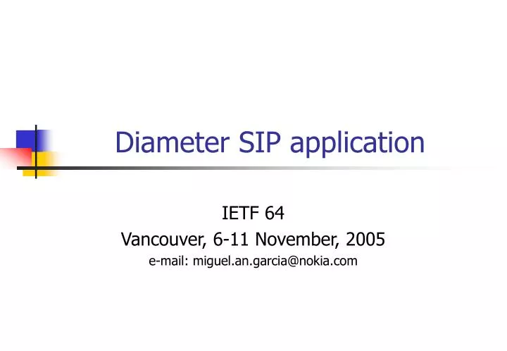 PPT - Diameter SIP application PowerPoint Presentation, free download ...