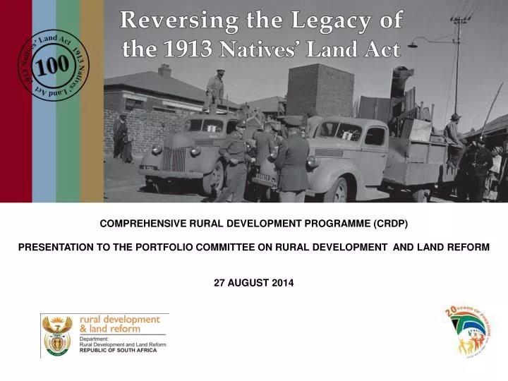 PPT - COMPREHENSIVE RURAL DEVELOPMENT PROGRAMME (CRDP) PowerPoint Presentation - ID:3826269