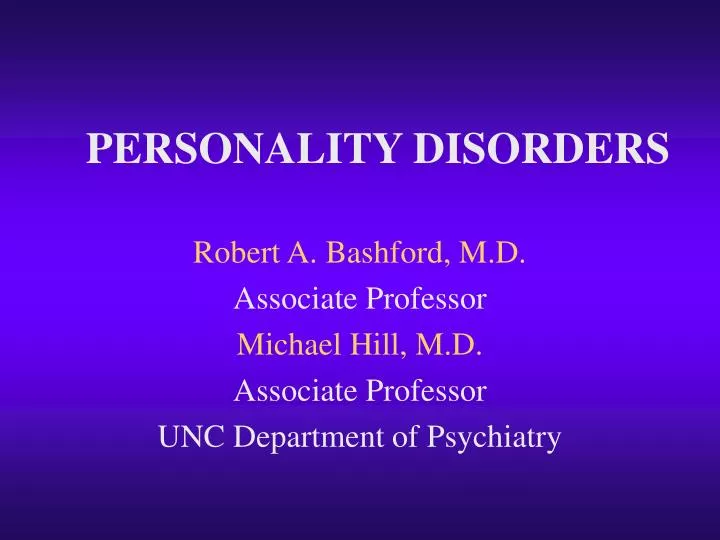 PPT - PERSONALITY DISORDERS PowerPoint Presentation, free download - ID ...