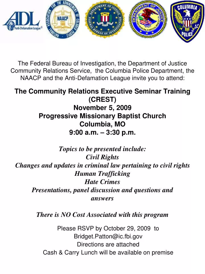 PPT - Please RSVP by October 29, 2009 to Bridget.Patton@ic.fbi ...