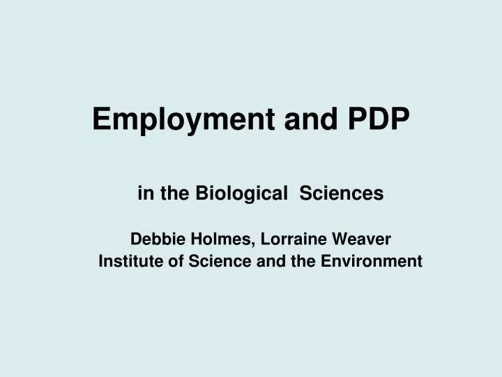 PPT - Employment and PDP PowerPoint Presentation, free download - ID ...