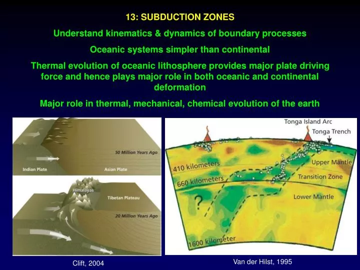 PPT - 13: SUBDUCTION ZONES Understand kinematics & dynamics of boundary ...