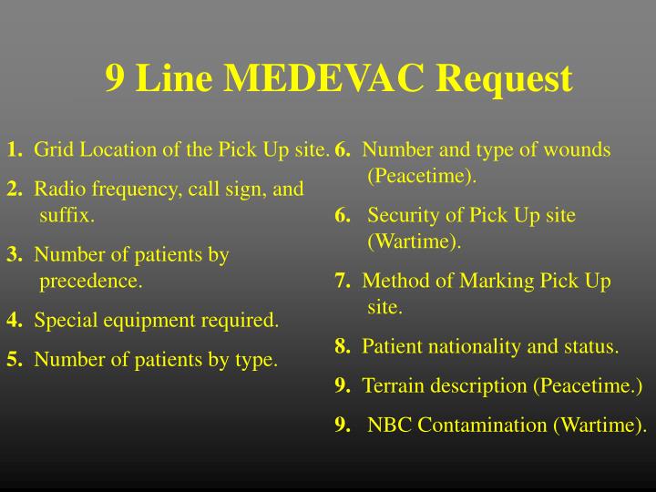 PPT - 9 Line MEDEVAC PowerPoint Presentation - ID:3829527