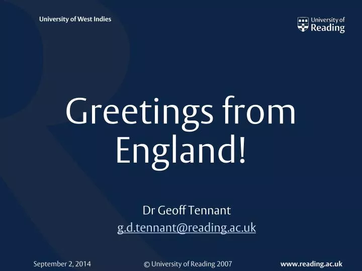 PPT - Greetings from England! PowerPoint Presentation, free download ...