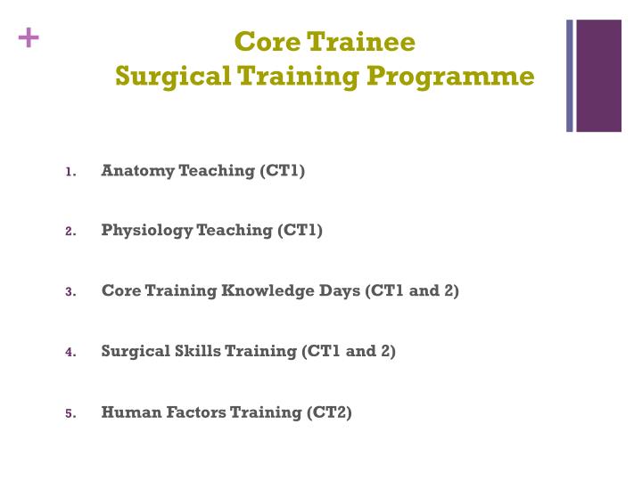 PPT - SEVERN SCHOOL OF SURGERY Core Trainee Surgical Training Programme ...