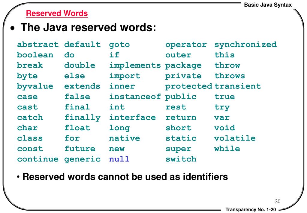 PPT Lecture 2 Basic Java Syntax PowerPoint Presentation Free PPT Lecture 2 Basic Java Syntax PowerPoint Presentation Free
