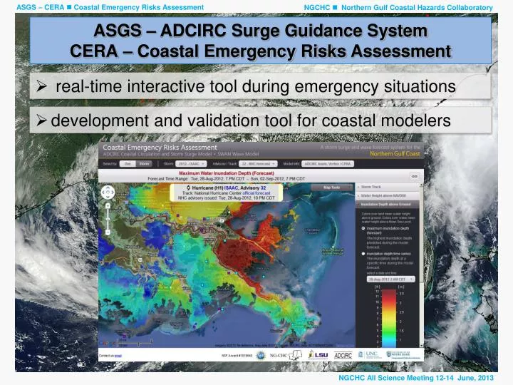 PPT - ASGS – ADCIRC Surge Guidance System CERA – Coastal Emergency ...