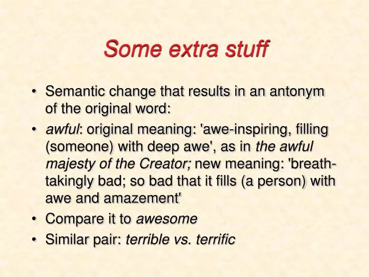 PPT - Some extra stuff PowerPoint Presentation, free download - ID:3834856