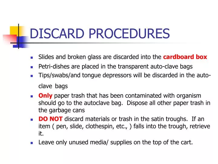 PPT - DISCARD PROCEDURES PowerPoint Presentation, free download - ID ...