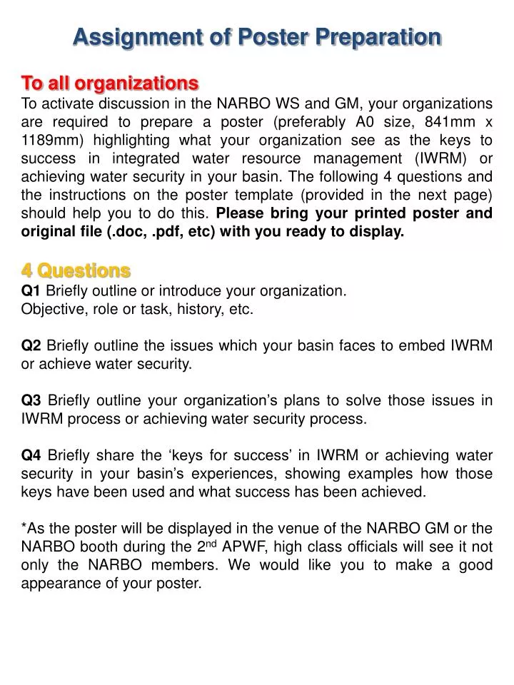 PPT - Assignment of Poster Preparation PowerPoint Presentation, free ...