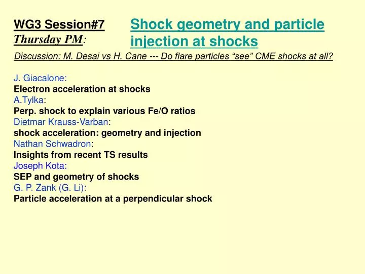 PPT - Shock geometry and particle injection at shocks PowerPoint ...