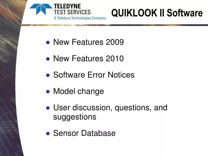PPT - QUIKLOOK II Software PowerPoint Presentation, free download - ID ...