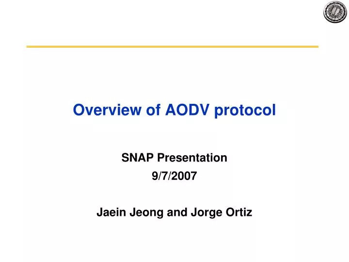 PPT - Overview of AODV protocol PowerPoint Presentation, free download ...