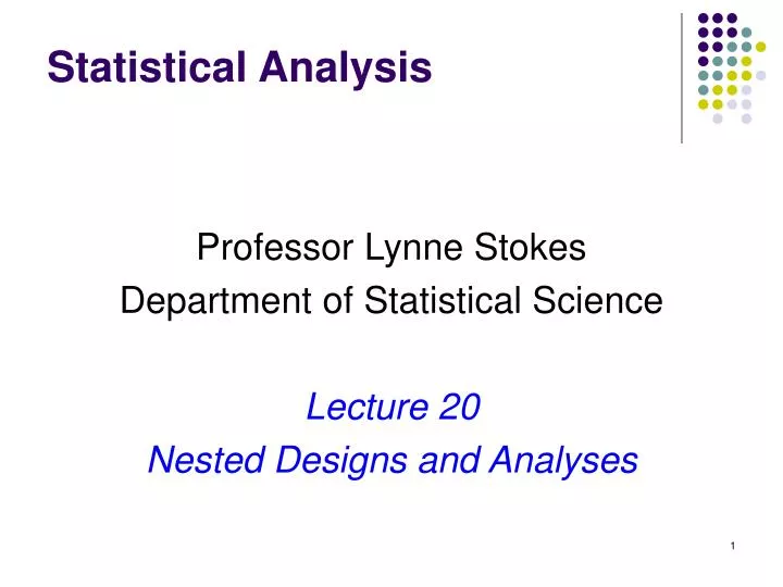 PPT - Statistical Analysis PowerPoint Presentation, free download - ID:3838694