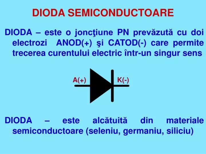 PPT - DIODA SEMICONDUCTOARE PowerPoint Presentation, free download - ID ...