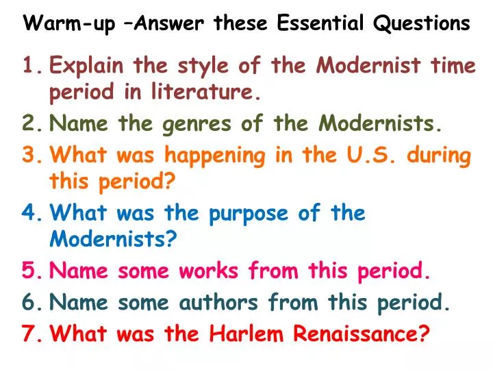PPT - Warm-up –Answer these Essential Questions PowerPoint Presentation ... PPT - Warm-up –Answer these Essential Questions PowerPoint Presentation ...