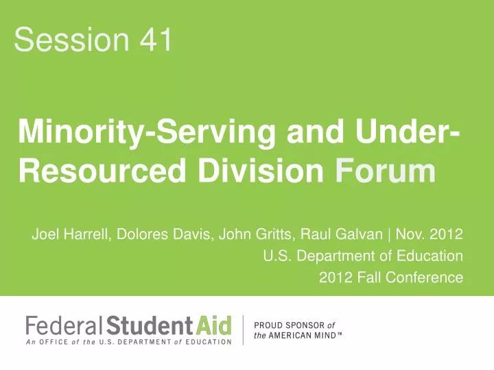 PPT - Minority-Serving and Under- Resourced Division Forum PowerPoint ...