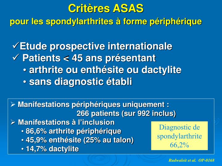 PPT - Spondylarthrites : Diagnostic précoce Traitement Optimisation de ...
