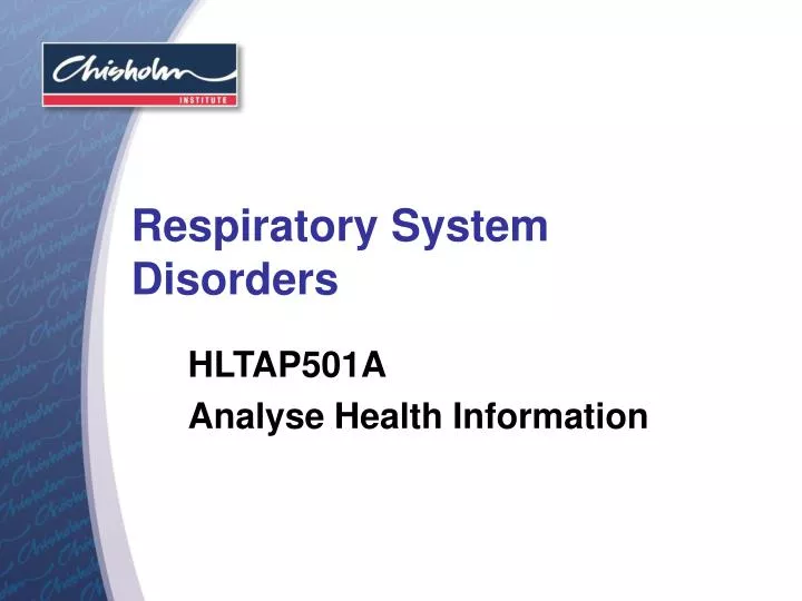 PPT - Respiratory System Disorders PowerPoint Presentation, free ...