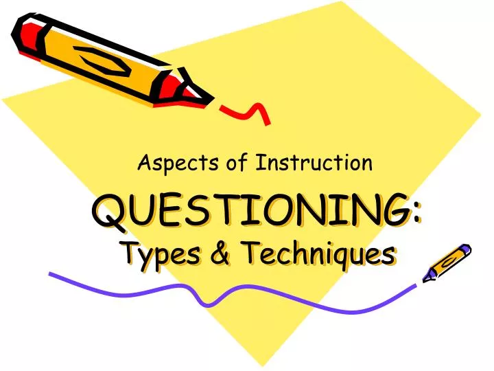 PPT - QUESTIONING: Types & Techniques PowerPoint Presentation, free ...