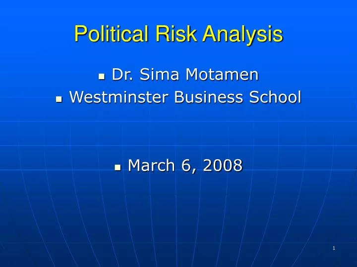 PPT - Political Risk Analysis PowerPoint Presentation, free download ...
