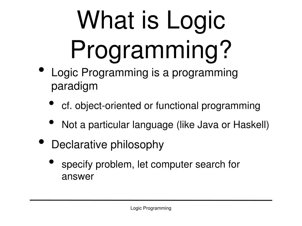 PPT Logic Programming PowerPoint Presentation Free Download ID 3841514