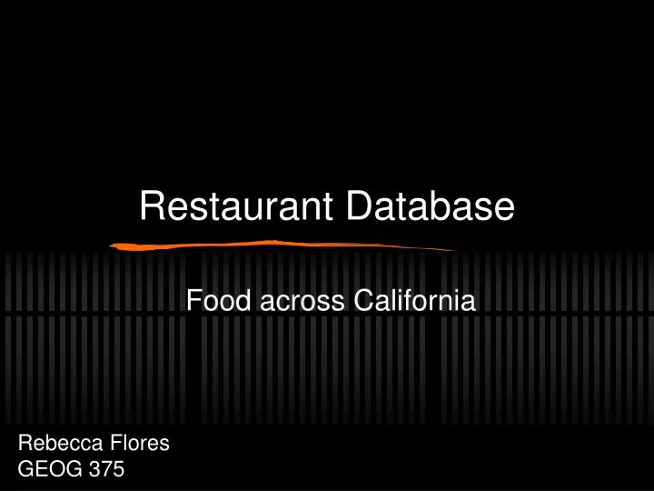 PPT - Restaurant Database PowerPoint Presentation, free download - ID ...
