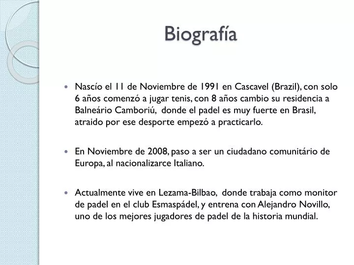 PPT - Biografía PowerPoint Presentation, free download - ID:3845108
