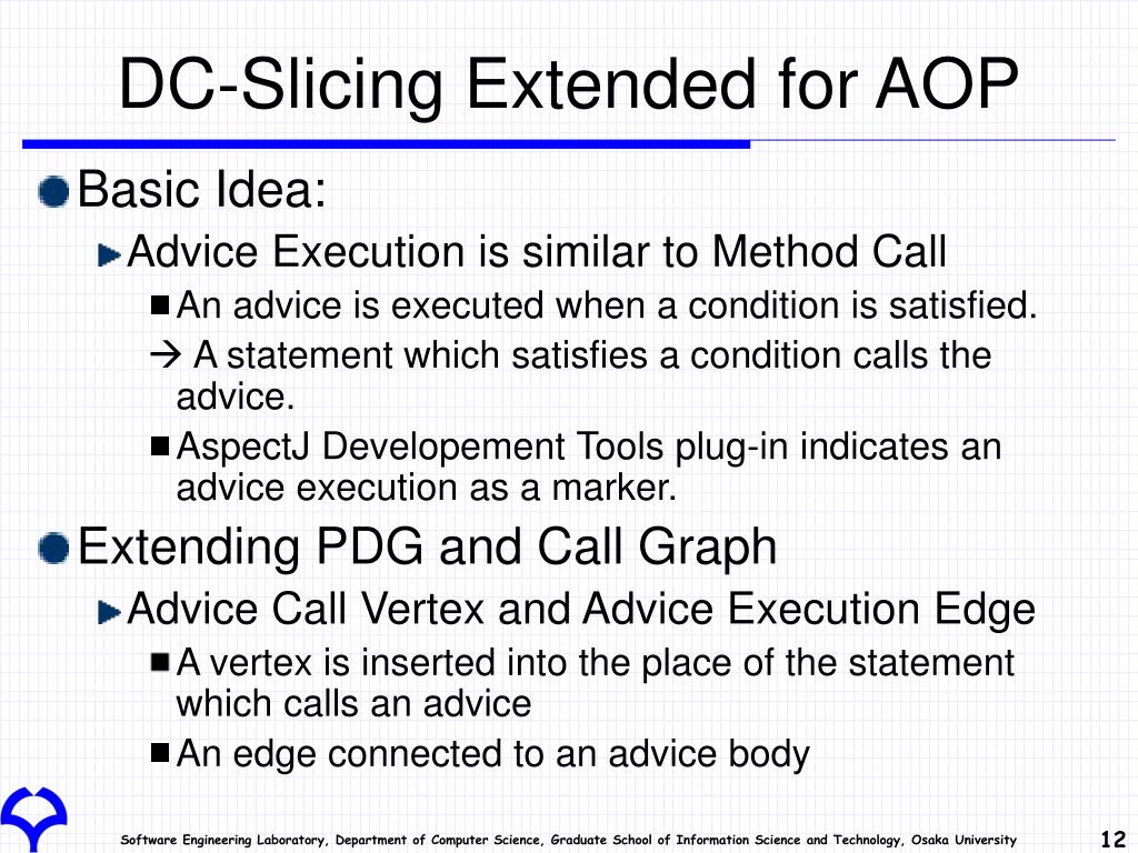 Ppt Debugging Support For Aspect Oriented Program Using Program Slicing And Call Graph 2976