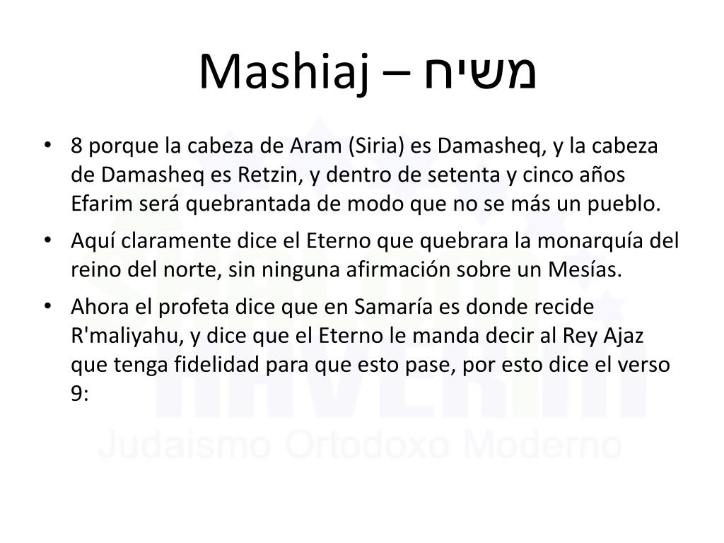 PPT - Mashiaj – Mesías 6 Profecías y Mesias Ben Yosef PowerPoint ...