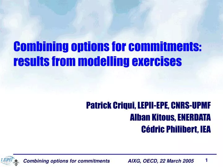 PPT - Combining options for commitments: results from modelling ...