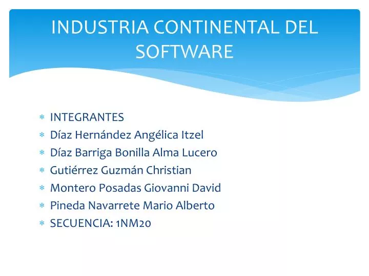 PPT - INDUSTRIA CONTINENTAL DEL SOFTWARE PowerPoint Presentation, free ...