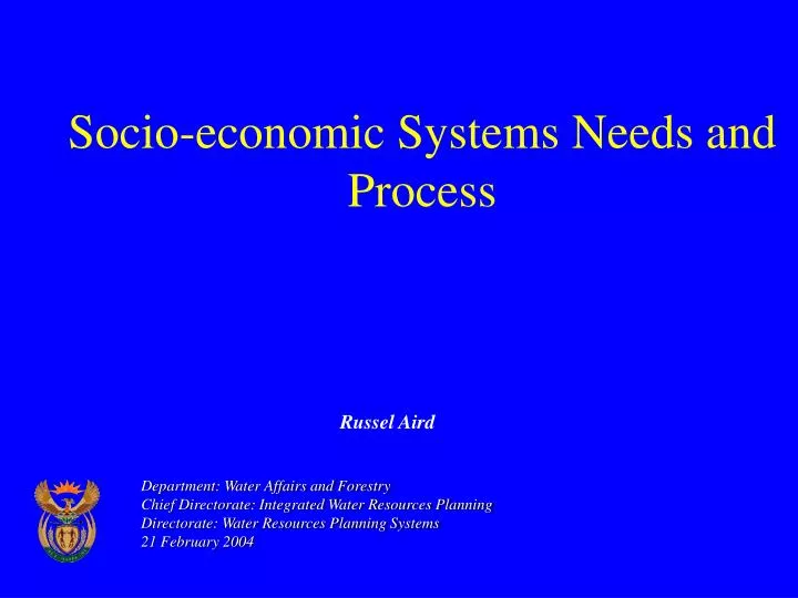 PPT - Socio-economic Systems Needs and Process PowerPoint Presentation ...