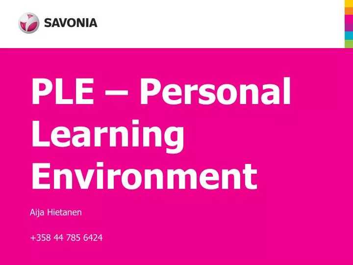 PPT - PLE – Personal Learning Environment PowerPoint Presentation, free ...