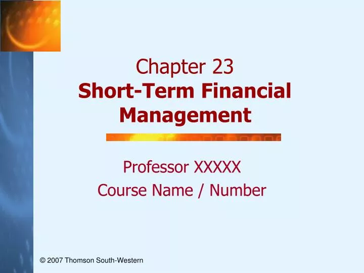 PPT - Chapter 23 Short-Term Financial Management PowerPoint ...