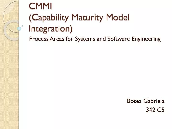 PPT - CMMI (Capability Maturity Model Integration) PowerPoint ...
