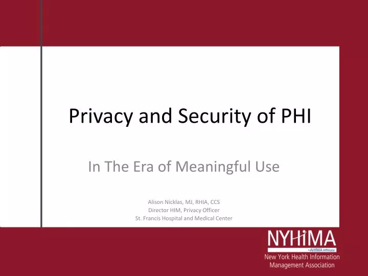 PPT - Privacy and Security of PHI PowerPoint Presentation, free ...
