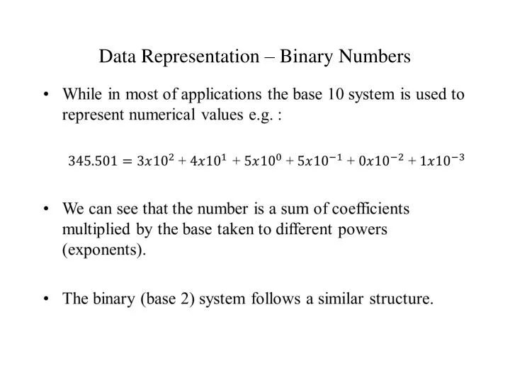 Ppt Data Representation Binary Numbers Powerpoint Presentation 4934