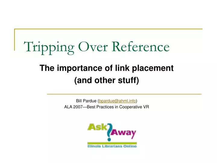 PPT - Tripping Over Reference PowerPoint Presentation, free download ...