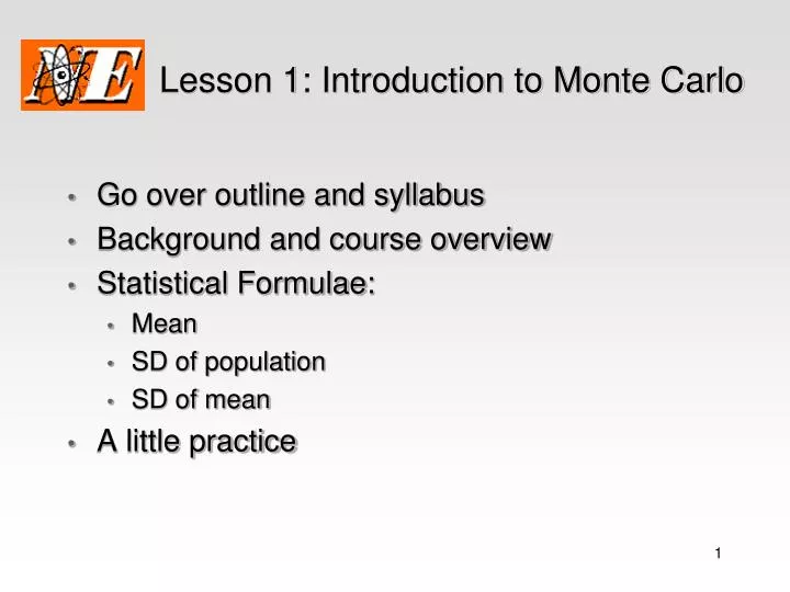 PPT - Lesson 1: Introduction to Monte Carlo PowerPoint Presentation ...